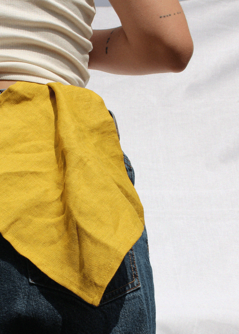 Pure Linen Face Cloth – Yellow Beauty